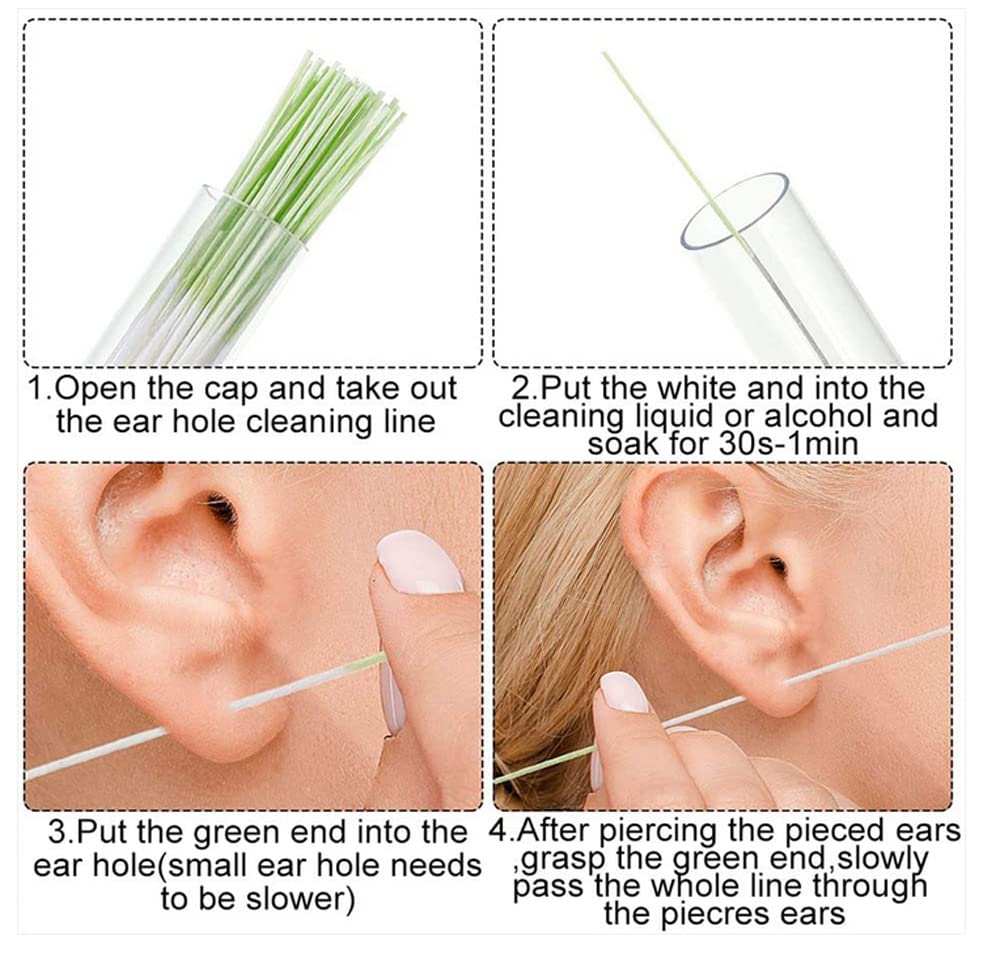 120 Earrings Earhole Cleaner Earhole Dental Floss Perforation Earhole Cleaning Thread, Perforation Care Cleaning Tool