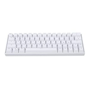 gaming keyboard, long battery life small portable white triple mode ergonomic design gaming mechanical keyboard for home and office (brown switch)