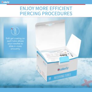 Saferly Body Piercing Needle Receiving Tubes - 8mm Plastic Medical Grade Disposable Piercing Needle Receiving Tubes - Body Jewelry Piercing Supplies (Box of 50)