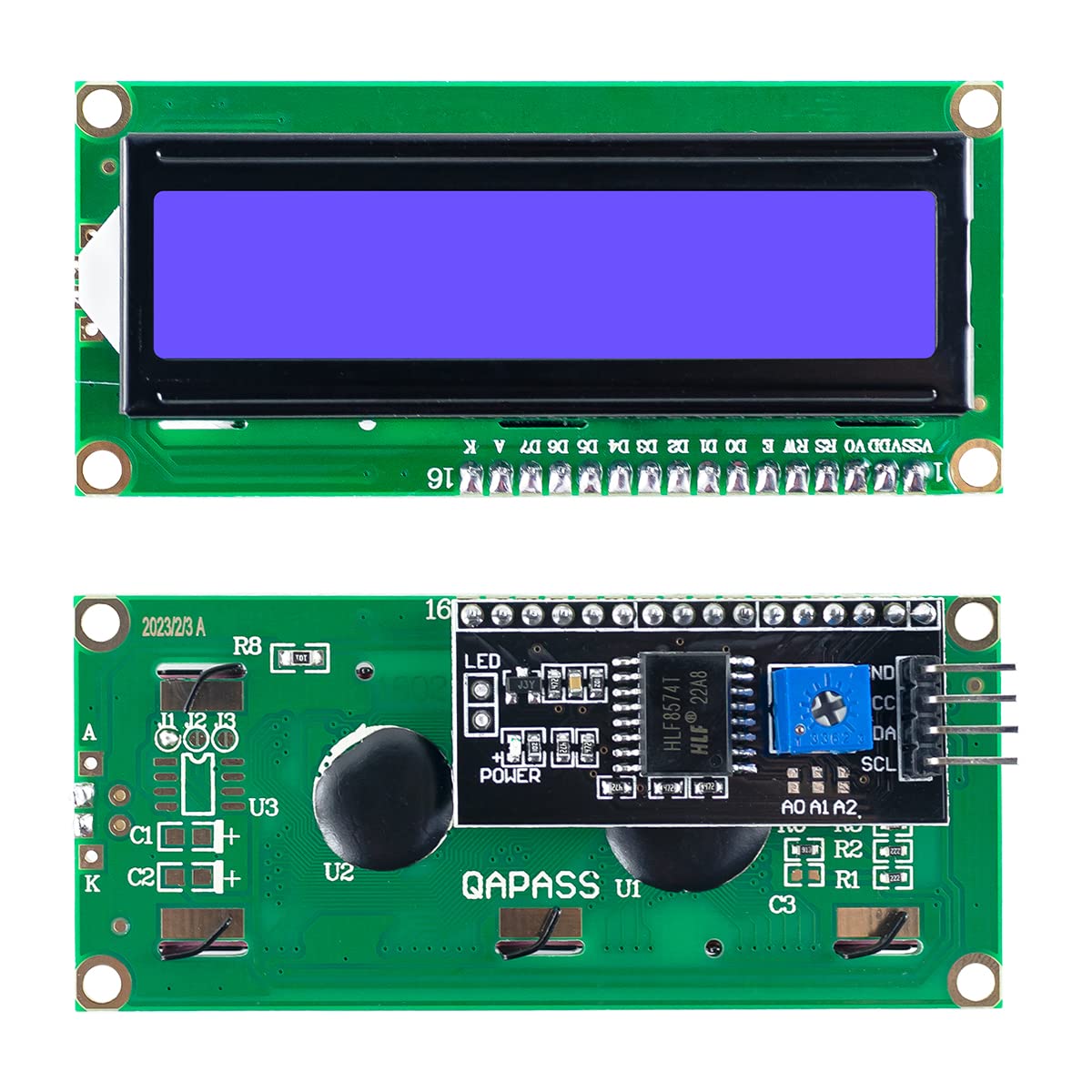 Hosyond 3pcs I2C IIC 1602 LCD Display Module 16x02 LCD Screen Module for Arduino Raspberry Pi