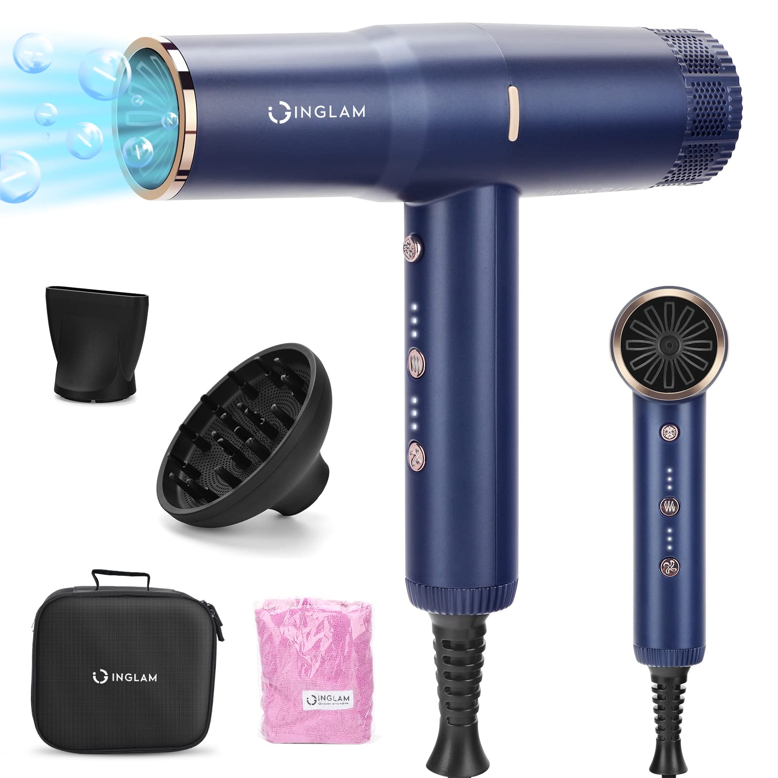 Hair Dryer Brush Set, Diffuser Hair Dryer Professional Ionic Blow Dryer, 4 in 1 Blowout Brush Styler Volumizer