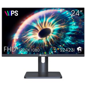 hajaan 24” inch full hd (1920 x 1080) ips desktop monitor, 75 hz refresh rate, adjustable tilt, wall mountable hdmi & vga ports | monitor for pc, ideal for home & business (s2423i)