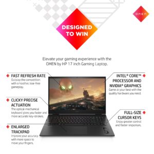 HP OMEN 17 17.3" FHD 144Hz Display Gaming Laptop - 12th Gen Intel Core i7-12800HX 16-Core up to 4.80 GHz Processor, 32GB DDR5 RAM, 4TB NVMe PCIe SSD, GeForce RTX 3060 6GB Graphics, Windows 10 Pro