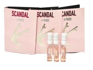 jean paul gaultier a paris scandal women sample edt 0.05 fl. oz. / 1.5 ml vial spray mini perfume vial eau de toilette (set of 3)