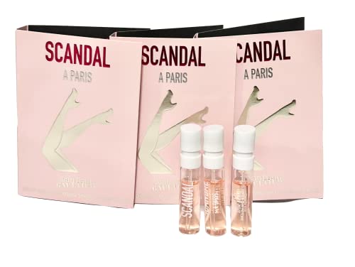 Jean Paul Gaultier A Paris Scandal Women Sample EDT 0.05 fl. oz. / 1.5 ml Vial Spray Mini Perfume Vial Eau De Toilette (Set of 3)