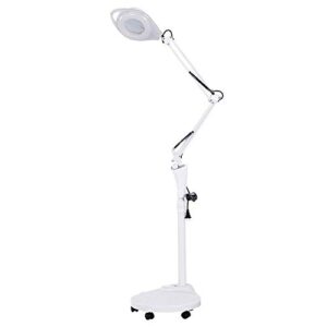 floor standing magnifying lamp, adjustable swivel arm 16x magnifier lamp light for skiare beauty manicure tattoo salon spa with rolling floor stand interesting life