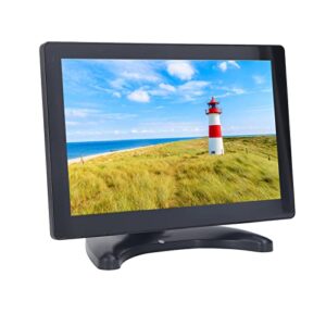 pomya touch screen,10.1inch touchscreen monitor portable,computers monitor external display screen with dual speakers for kitchen, bedroom,car or truck traveling