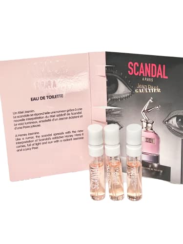 Jean Paul Gaultier A Paris Scandal Women Sample EDT 0.05 fl. oz. / 1.5 ml Vial Spray Mini Perfume Vial Eau De Toilette (Set of 3)