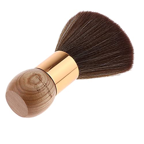 barenx Barber Salon Soft Neck Face Duster Brush Shaving Hair Cutting Cleaning Makeup Brush with Wooden Handle