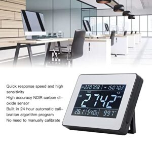 CO2 Monitor, Automatic Brightness Adjustment 6 in 1 Multifunction Carbon Dioxide Detector Historical Data Record for Offices