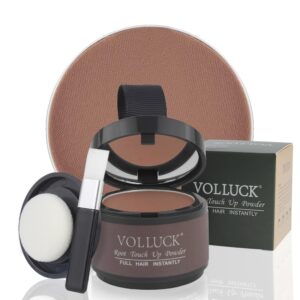 volluck root touch up hair powder root cover up hairline shadow powder stick, root touch up for thinning hair for women and men, bald spots, eyebrows, beard line, auburn