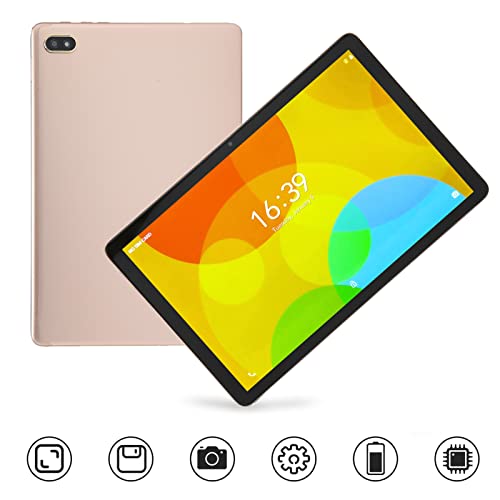 4G LTE Tablet, 8 Core CPU AU Plug 100-240V 1920x1200 Resolution 10.1 Inch Reading Tablet for Android 11.0 (Gold)