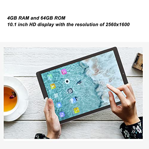 10.1 Inch HD Tablet 100-240V 4GB RAM 64GB ROM Call Tablet 2.4G 5G WiFi for Android 12 for Fun (US Plug)