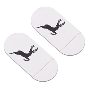 solustre 2 pcs plastic pad for web reindeer computer lid caps privacy slider holiday desktop phone gift niños desk design elk camera slide blocker anti-peep para christmas tablet deer