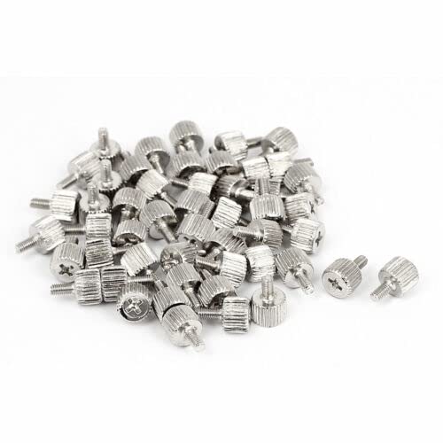 Tool parts 50pcs M3x6mm Male Thread Straight Knurled Computer Desktop PC Case Thumb Screws