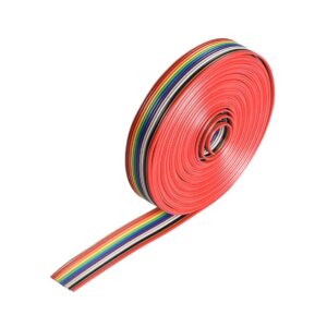 tool parts idc rainbow wire flat ribbon cable 12p 1.27mm pitch 5meter/16.4ft length