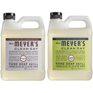 mrs. meyer's clean day liquid hand soap refill scent variety pack (lemon verbena + lavender)