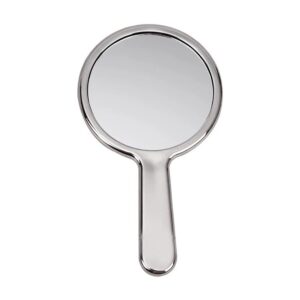 lasenersm 1 Piece Hand Mirror with Handle Round Hand Held Mirror for Makeup Hairdressing Handheld Mirror with Handle Stylish Hand Mirror for Women for Home Hair Salon Use, 3.5 x 6.3 Inches