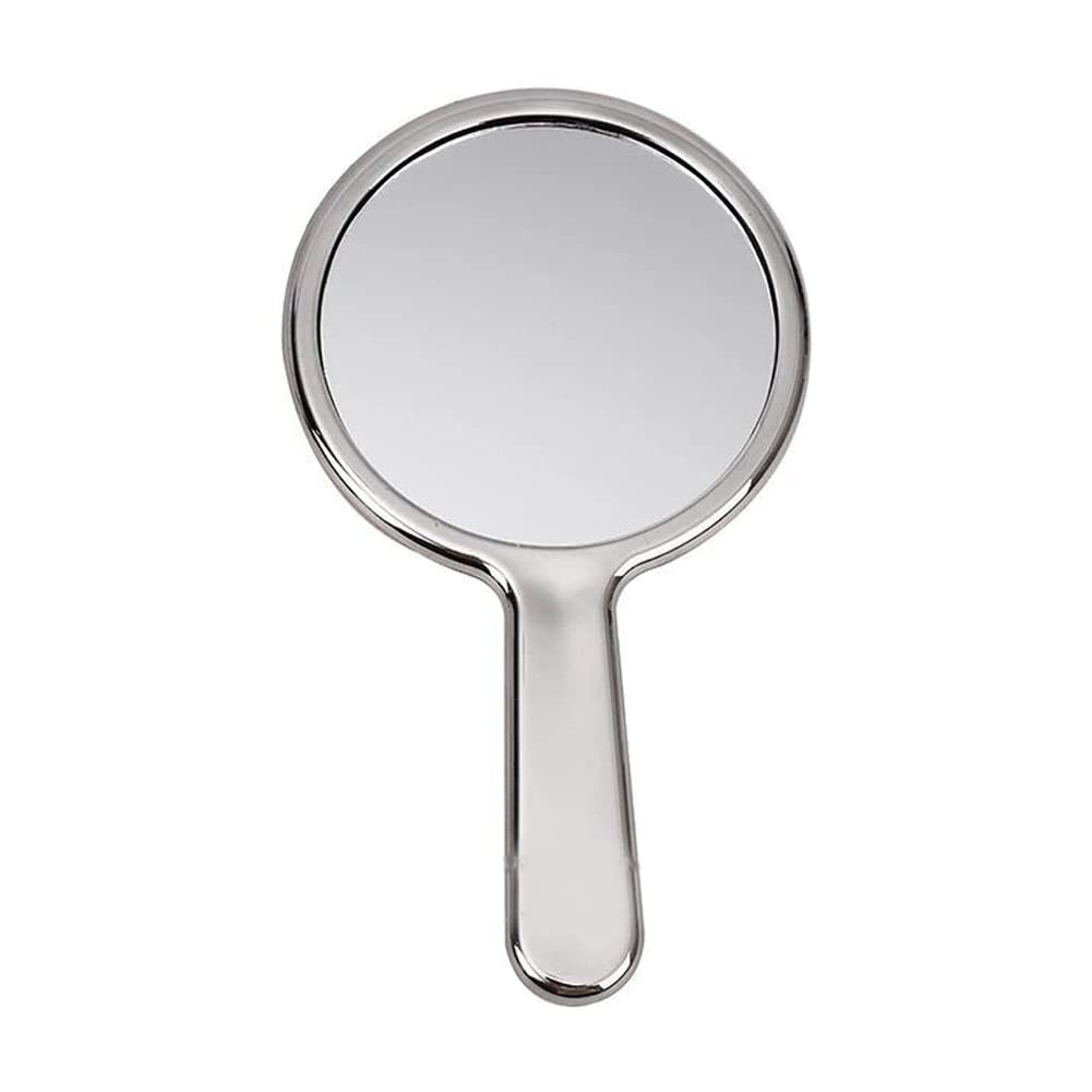 lasenersm 1 Piece Hand Mirror with Handle Round Hand Held Mirror for Makeup Hairdressing Handheld Mirror with Handle Stylish Hand Mirror for Women for Home Hair Salon Use, 4.7 x 8.6 Inches