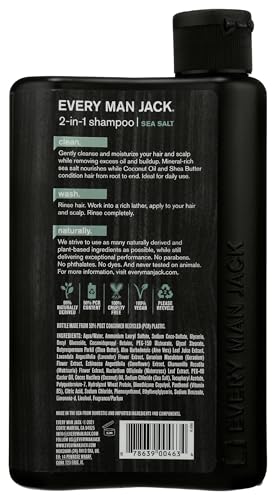 EVERY MAN JACK Sea Salt 2 in 1 Shampoo, 13.5 FZ