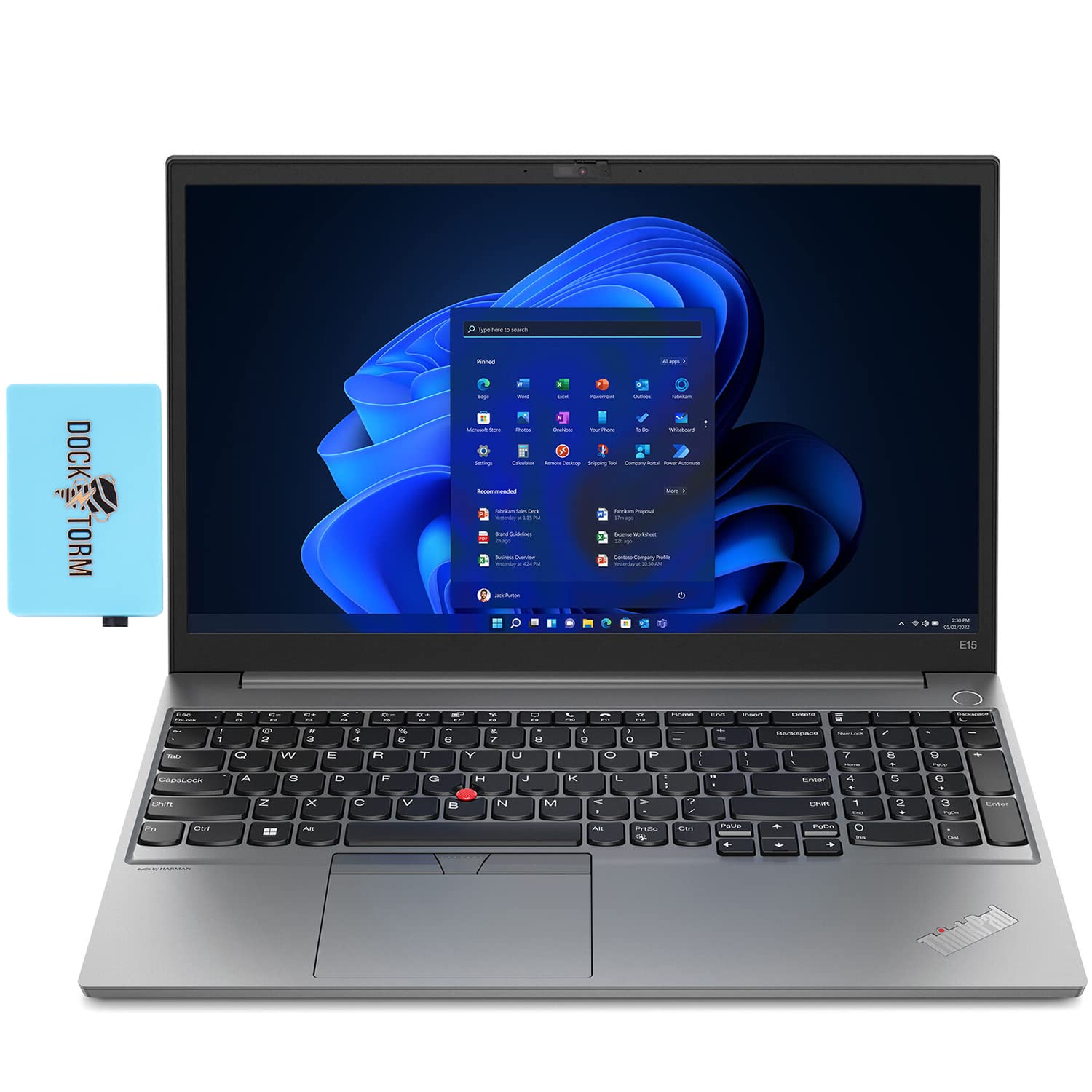 Lenovo ThinkPad E15 Gen 4 15.6" FHD IPS Business Laptop (Intel i7-1255U 10-Core 1.70GHz, 16GB RAM, 512GB SSD, Intel Iris Xe, WiFi 6E, BT 5.3, Thunderbolt 4, RJ-45, Win11Pro) w/Dockztorm Dock