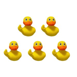 rubber ducks, 2.28" middle finger rubber duck, cute small rubber ducks funny rubber ducky car accessories for car dashboard decorations (5 pack)