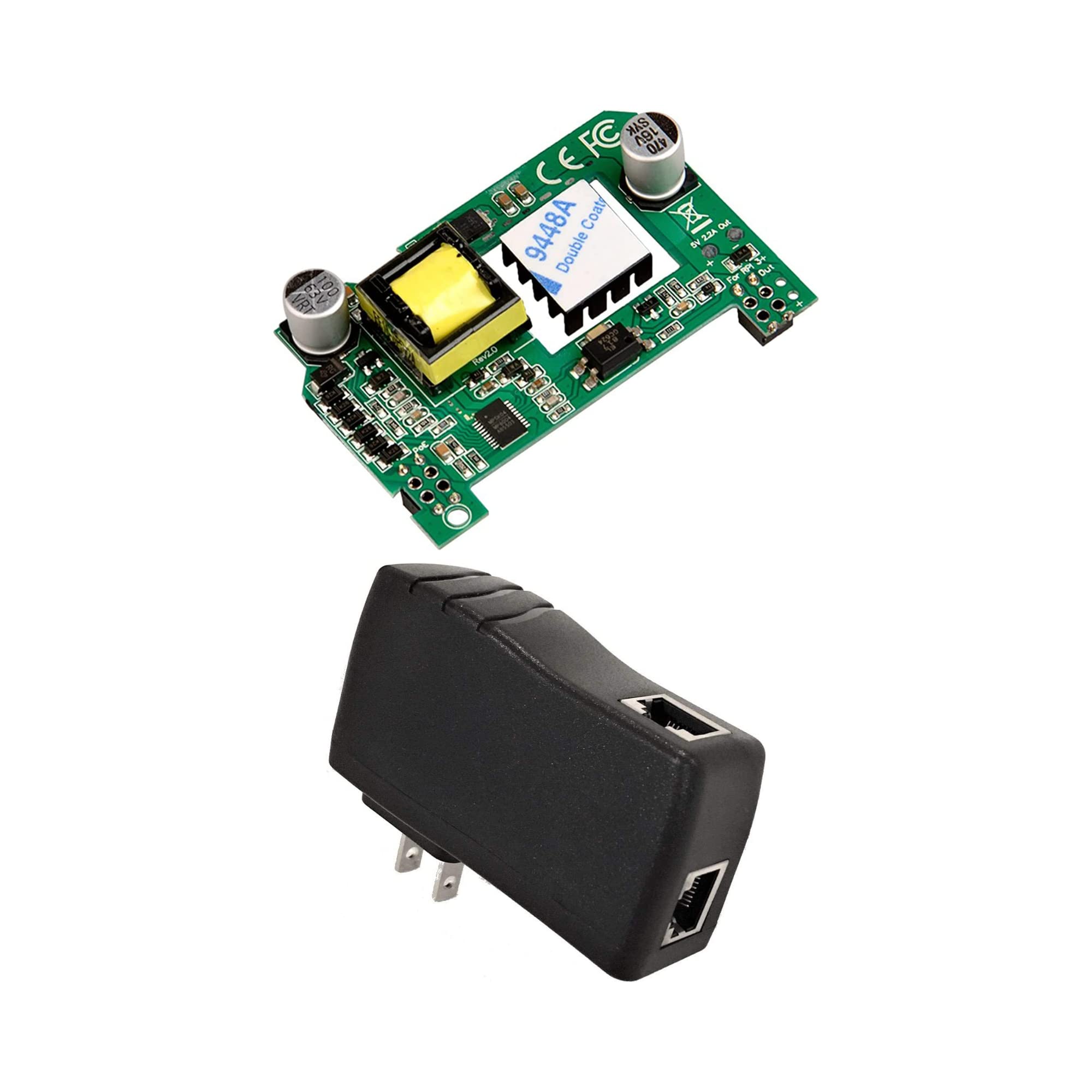 PoE Texas Raspberry Pi PoE Hat and Poe Texas PoE Injector - Single Port Power Over Ethernet Passive PoE Adapter