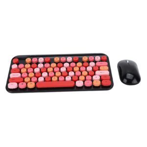 topincn wireless keyboard mouse, 2.4ghz technology gaming keyboard mouse for computer (red black)