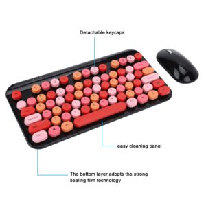 TOPINCN Wireless Keyboard Mouse, 2.4GHz Technology Gaming Keyboard Mouse for Computer (Red Black)