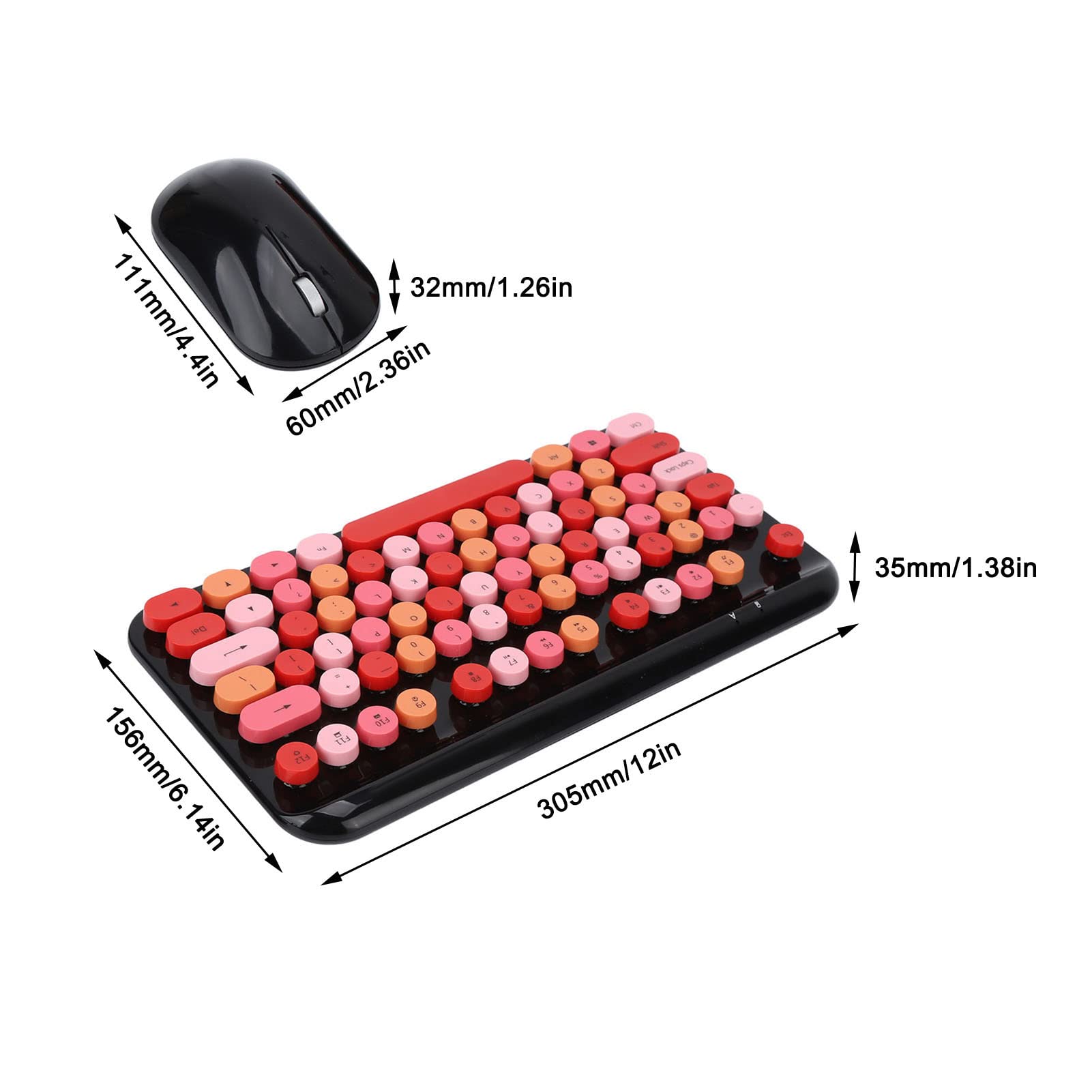 TOPINCN Wireless Keyboard Mouse, 2.4GHz Technology Gaming Keyboard Mouse for Computer (Red Black)