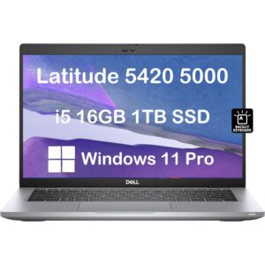 dell latitude 5420 business laptop (14" fhd display, intel core i5-1135g7, 16gb ram, 1tb ssd) backlit, webcam, ethernet port, wi-fi, thunderbolt 4, long battery life, latitude 3000, win 11 pro, gray