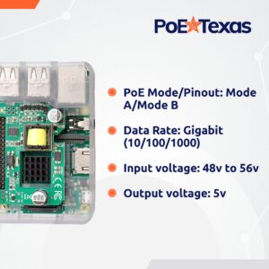 PoE Texas Raspberry Pi PoE Hat and Poe Texas PoE Injector - Single Port Power Over Ethernet Passive PoE Adapter