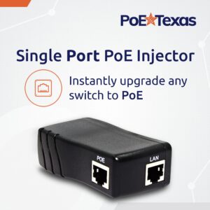 PoE Texas Raspberry Pi PoE Hat and Poe Texas PoE Injector - Single Port Power Over Ethernet Passive PoE Adapter