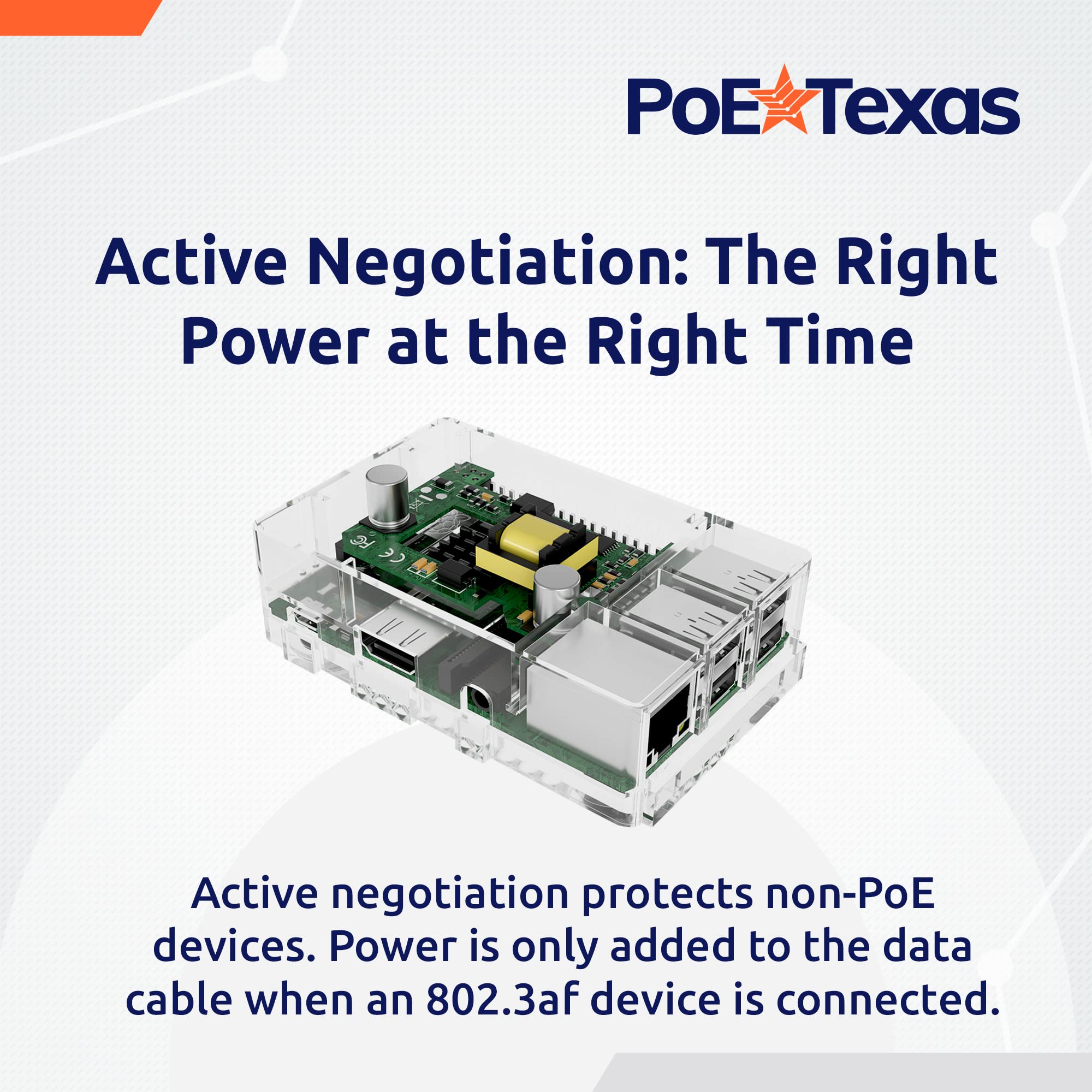 PoE Texas Raspberry Pi PoE Hat and Poe Texas PoE Injector - Single Port Power Over Ethernet Passive PoE Adapter