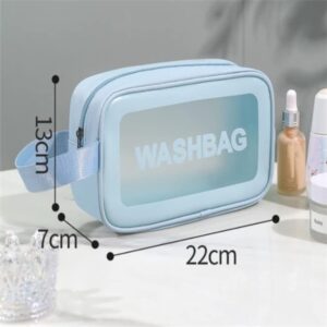 LaurelTree Cute Makeup Bag Transparent Waterproof Makeup Bag Y2k Accessories Large Capacity Cosmetic Organizer Beauty Case Travel Organizer for Accessories, Toiletries (Blue1 S)