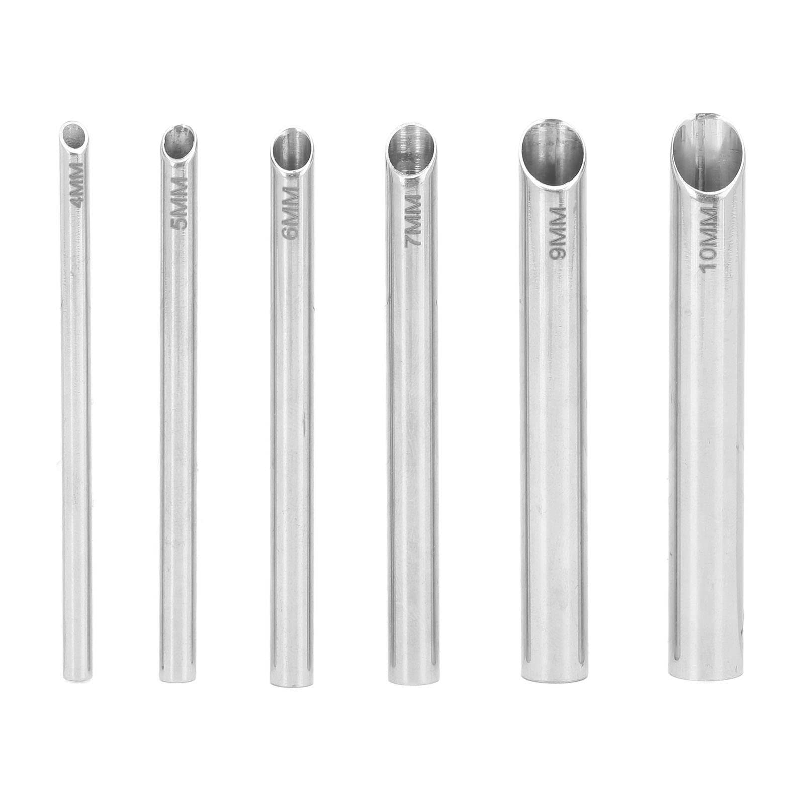 6pcs Body Jewelry Piercing Receiver 4mm 5mm 6mm 7mm 9mm 10mm, Stainless Steel Piercing Receiving Tubes