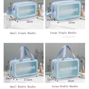 LaurelTree Cute Makeup Bag Transparent Waterproof Makeup Bag Y2k Accessories Large Capacity Cosmetic Organizer Beauty Case Travel Organizer for Accessories, Toiletries (Blue1 S)