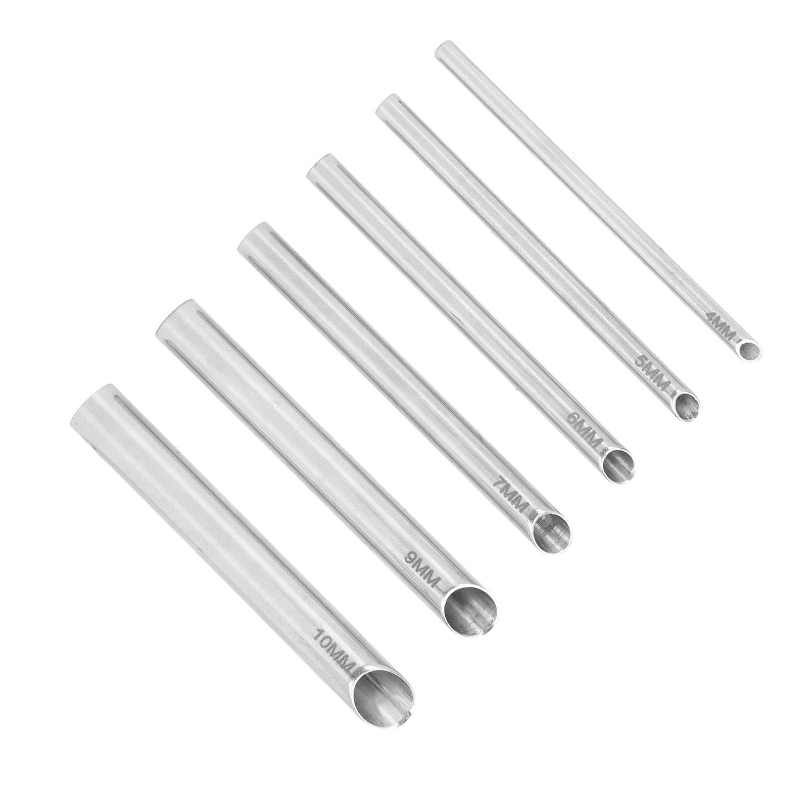 6pcs Body Jewelry Piercing Receiver 4mm 5mm 6mm 7mm 9mm 10mm, Stainless Steel Piercing Receiving Tubes