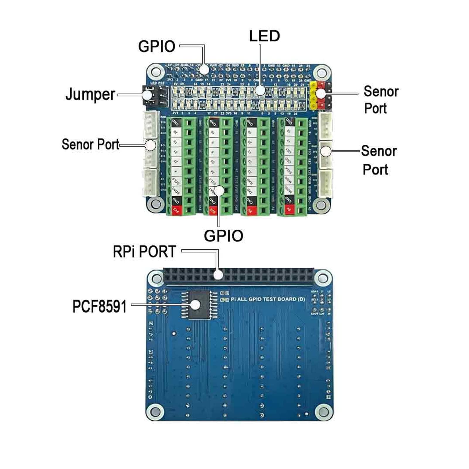 Sensor Expansion Board Clear Identification LED Development Board GPIO IO Port PCB Excellent for 4B 3B CM4