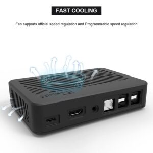 GeeekPi DeskPi Lite Pi 3B/3B+ Case with Power Button/Heatsink with PWM Fan for Raspberry Pi 3B/3B+