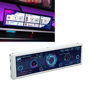 Heayzoki Computer Temp Monitor, PC Sensor Panel Display, CPU Data Monitor, 8.8 Inch Display USB Power Multifunction PC for CPU GPU Data