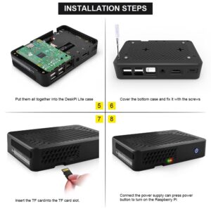 GeeekPi DeskPi Lite Pi 3B/3B+ Case with Power Button/Heatsink with PWM Fan for Raspberry Pi 3B/3B+