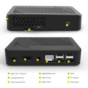 GeeekPi DeskPi Lite Pi 3B/3B+ Case with Power Button/Heatsink with PWM Fan for Raspberry Pi 3B/3B+