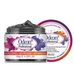 odeon temporary hair color wax – blonde, washable & natural dye with beeswax & tea tree extract – no alcohol, no peroxide, no ammonia – safe for kids & adults (4.23oz)