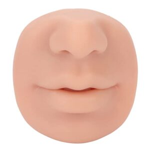 silicone nose mode, silicone piercing model, nose model for piercing, with mouth flexible soft imitation nose model, reusable nose displays, for practice training (medium skin color)