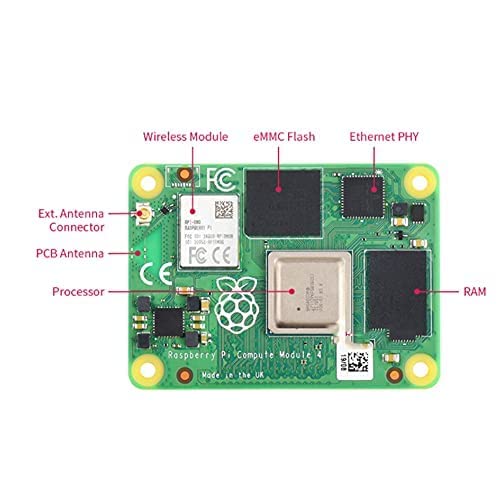 Raspberry Pi Compute Module 4-1GB RAM No eMMC, 2.4/5.0GHz with Wi-Fi CM4 Board (CM4101000)