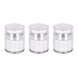 gshllo 3 pcs 15g airless pump jars empty cosmetic jars makeup lotions creams travel container refillable vacuum bottles portable lotion dispenser