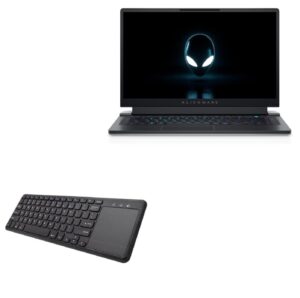 boxwave keyboard compatible with alienware x15 r2 gaming laptop (15.6 in) - mediaone keyboard with touchpad, usb fullsize keyboard pc wireless trackpad - jet black