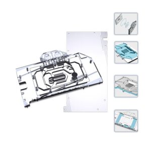 Copper GPU Water Cooling Block GPU Waterblock Graphics Card Water Cooling Block for Asus Tuf GeForce RTX 4070 Ti 12G Gaming (5V ARGB LED GPU Block with White Backplate)