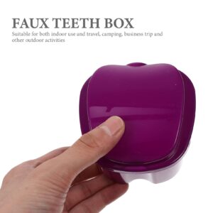 3pcs Box Denture Box Retainer Holder Plastic Denture Storage Case Denture Holder with Drain Shelf Denture Containers Retainer Container Case Teeth Braces Case False Tooth Holder